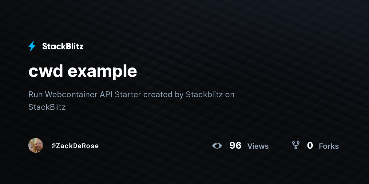 cwd example - StackBlitz