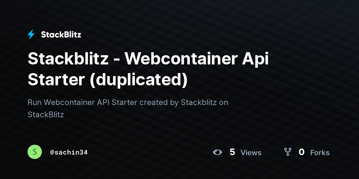 Stackblitz - Webcontainer Api Starter (duplicated) - StackBlitz