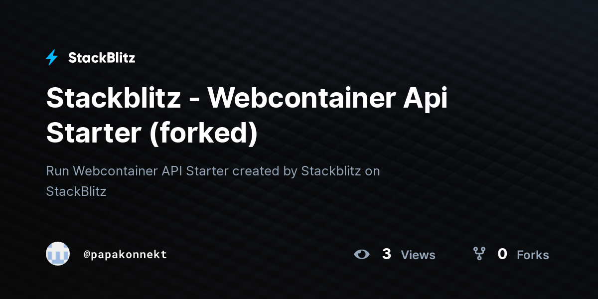 Stackblitz - Webcontainer Api Starter (forked) - StackBlitz