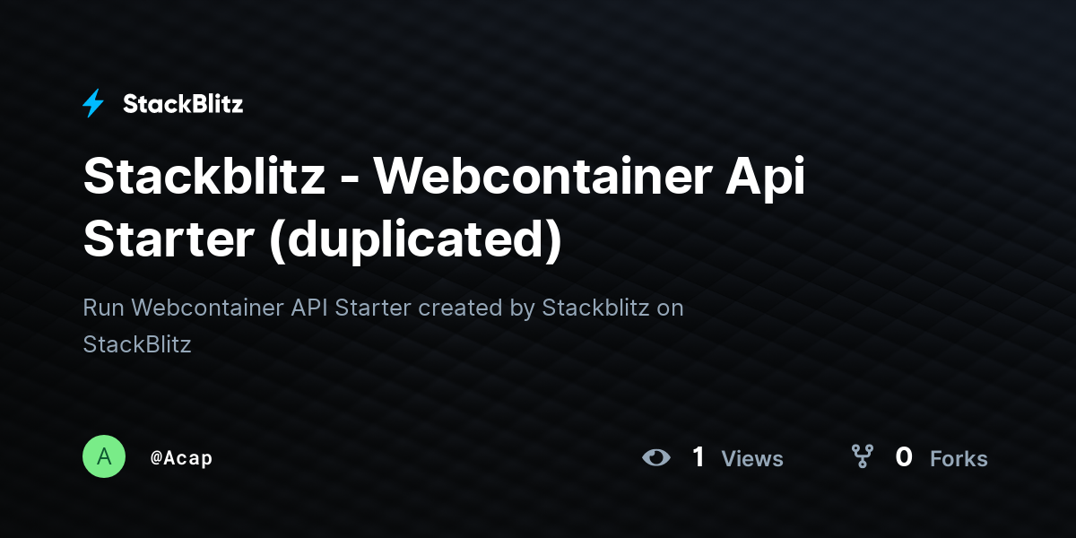 Stackblitz - Webcontainer Api Starter (duplicated) - StackBlitz