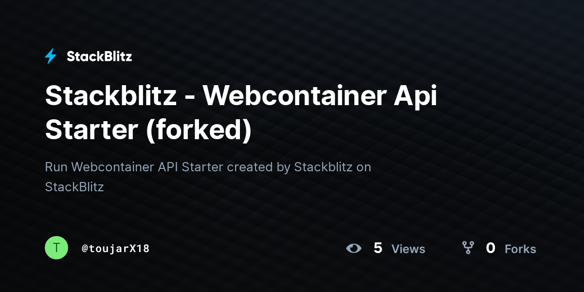 Stackblitz - Webcontainer Api Starter (forked) - StackBlitz