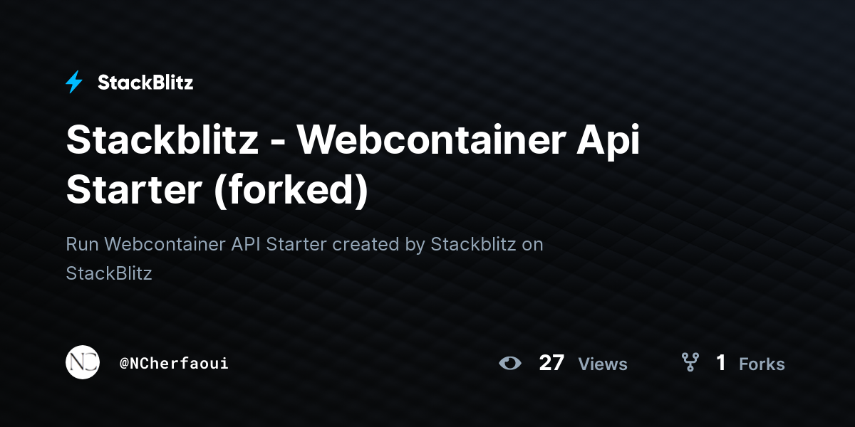 Stackblitz - Webcontainer Api Starter (forked) - StackBlitz