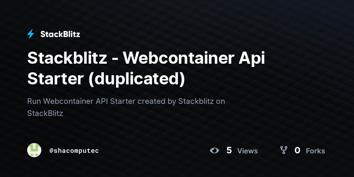 Stackblitz - Webcontainer Api Starter (duplicated) - StackBlitz