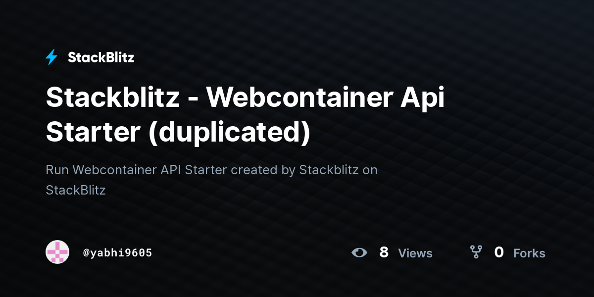 Stackblitz - Webcontainer Api Starter (duplicated) - StackBlitz
