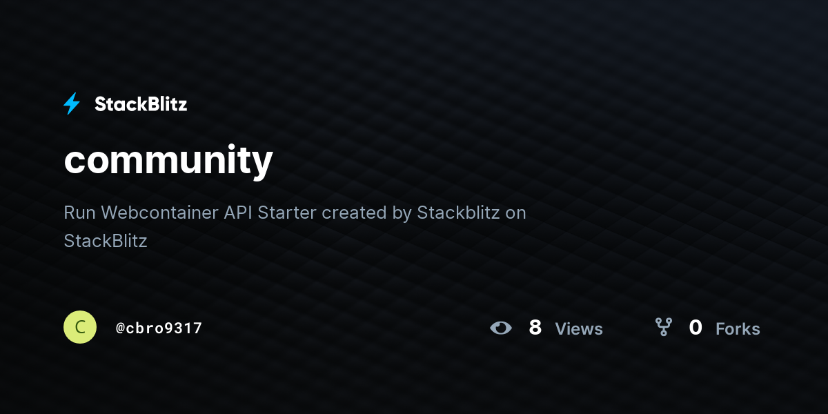 community - StackBlitz