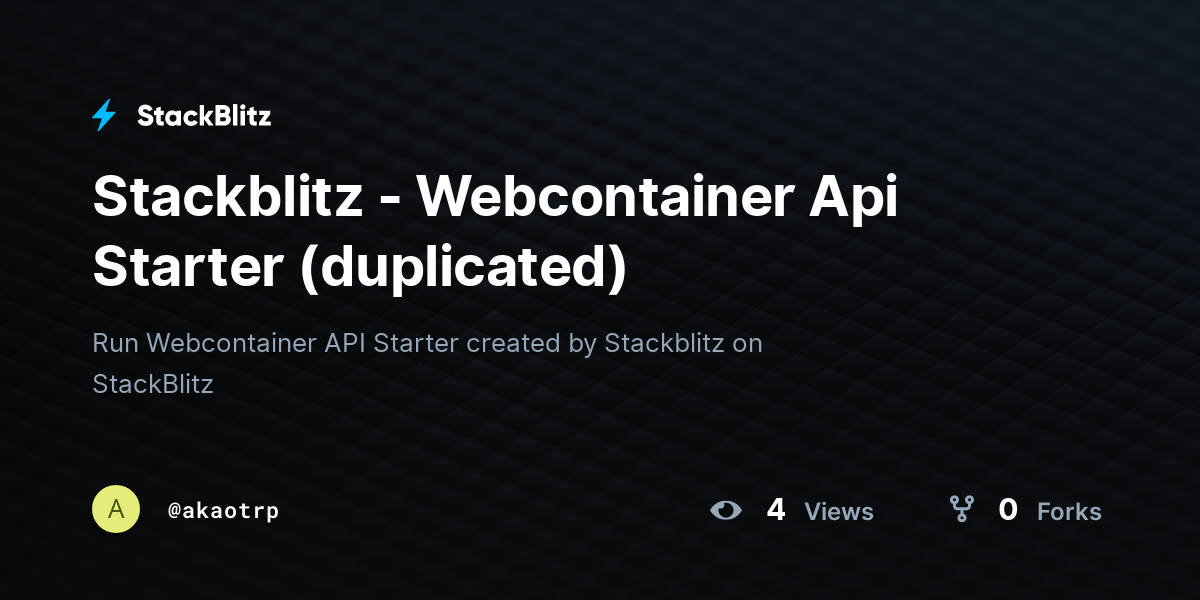 Stackblitz - Webcontainer Api Starter (duplicated) - StackBlitz