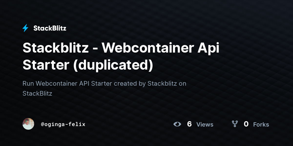 Stackblitz - Webcontainer Api Starter (duplicated) - StackBlitz