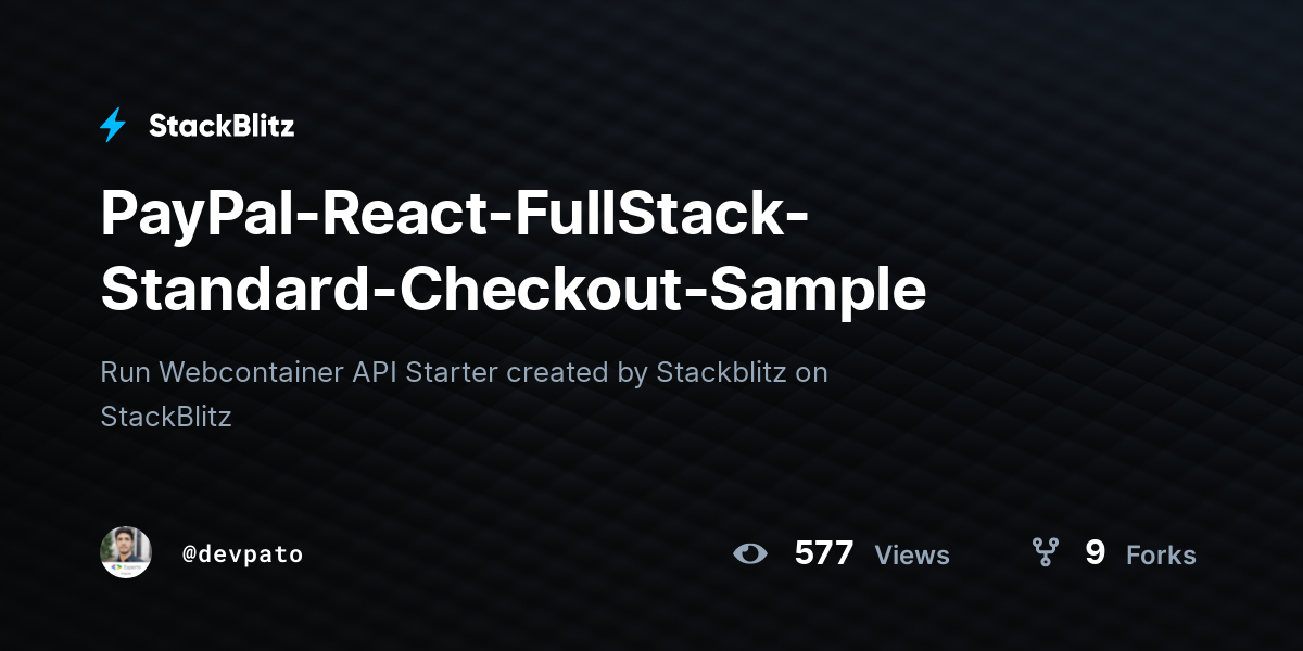 PayPal-React-FullStack-Standard-Checkout-Sample - StackBlitz