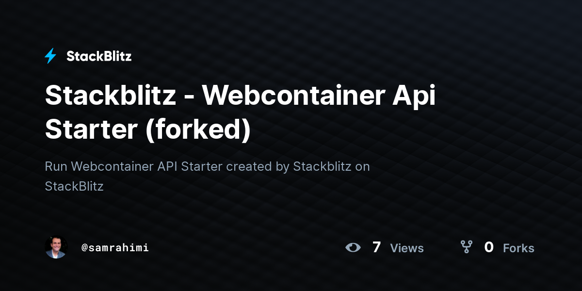 Stackblitz - Webcontainer Api Starter (forked) - StackBlitz