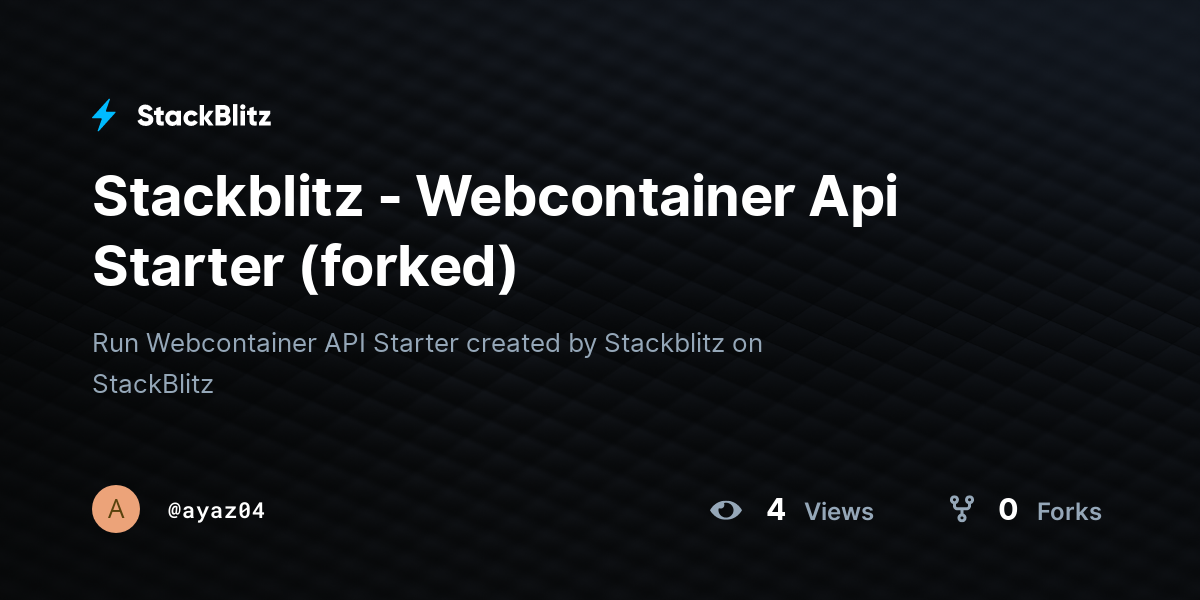 Stackblitz - Webcontainer Api Starter (forked) - StackBlitz