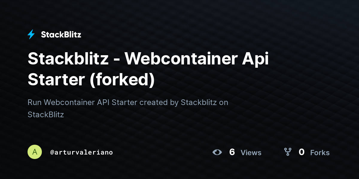 Stackblitz - Webcontainer Api Starter (forked) - StackBlitz