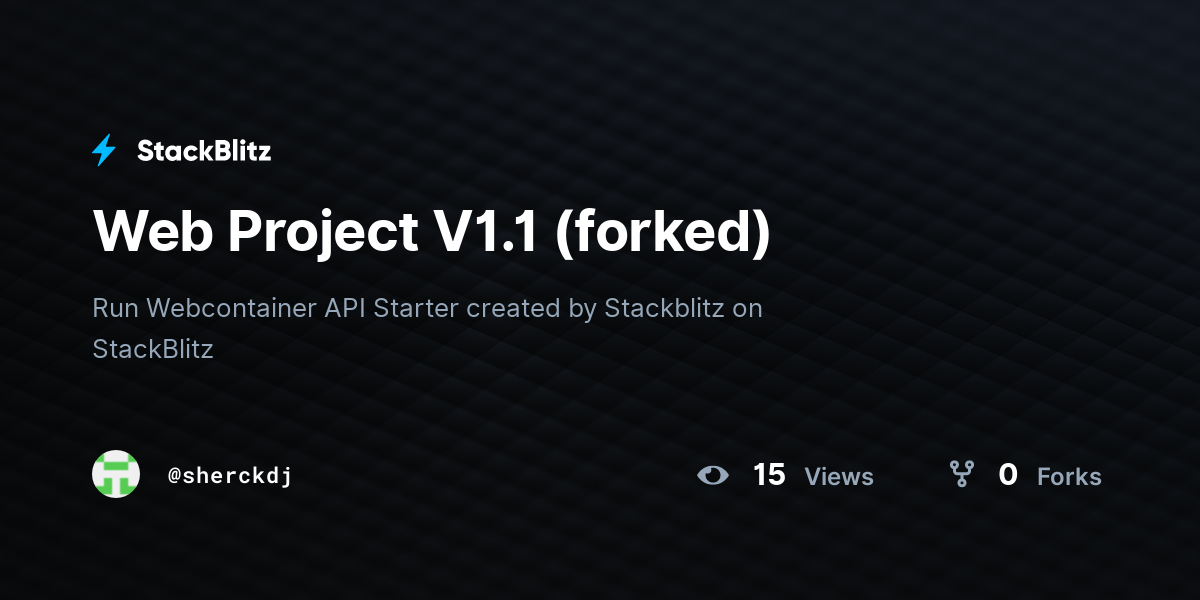 Web Project V1.1 (forked) - StackBlitz