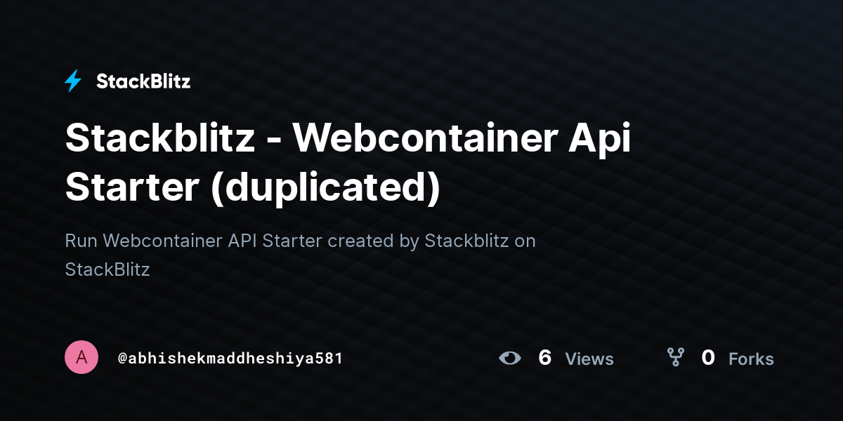 Stackblitz - Webcontainer Api Starter (duplicated) - StackBlitz