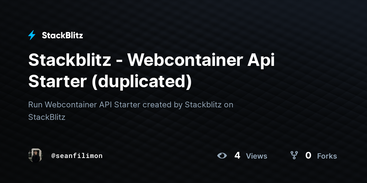 Stackblitz - Webcontainer Api Starter (duplicated) - StackBlitz