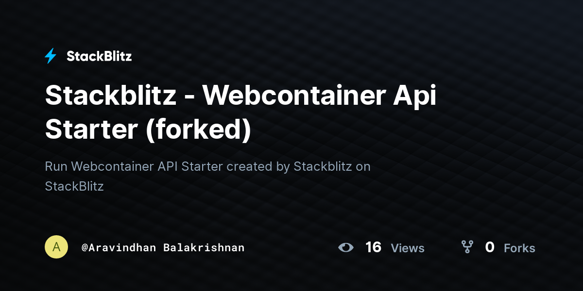 Stackblitz - Webcontainer Api Starter (forked) - StackBlitz