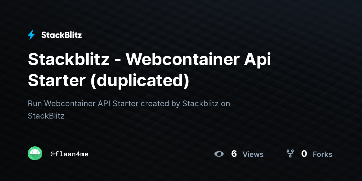 Stackblitz Webcontainer Api Starter Duplicated Stackblitz