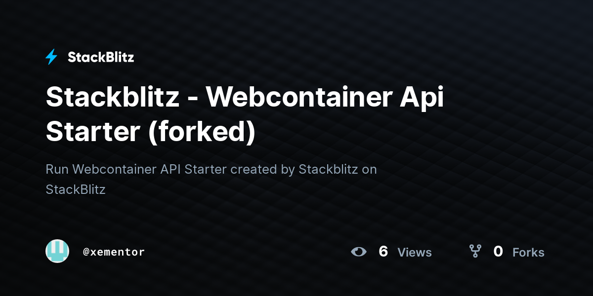 Stackblitz - Webcontainer Api Starter (forked) - StackBlitz