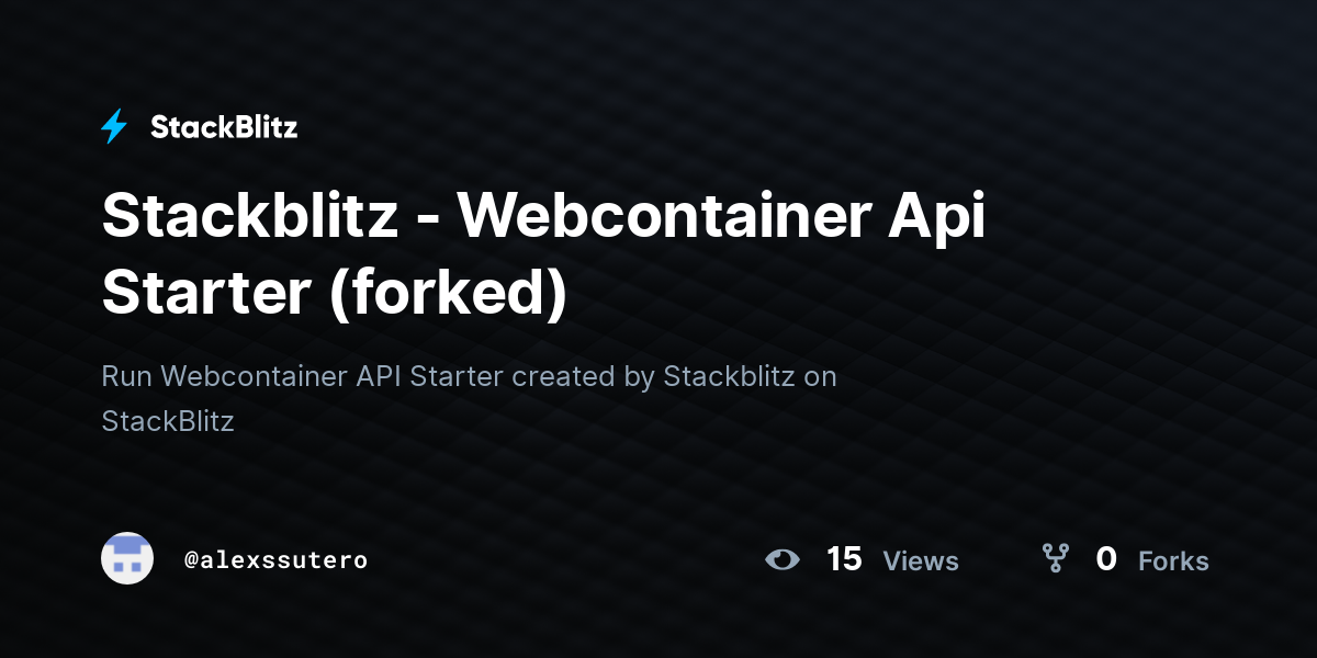 Stackblitz - Webcontainer Api Starter (forked) - StackBlitz