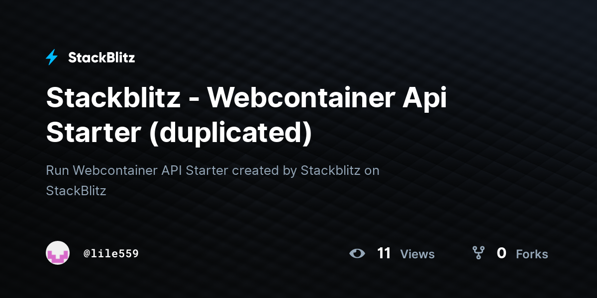 Stackblitz - Webcontainer Api Starter (duplicated) - StackBlitz