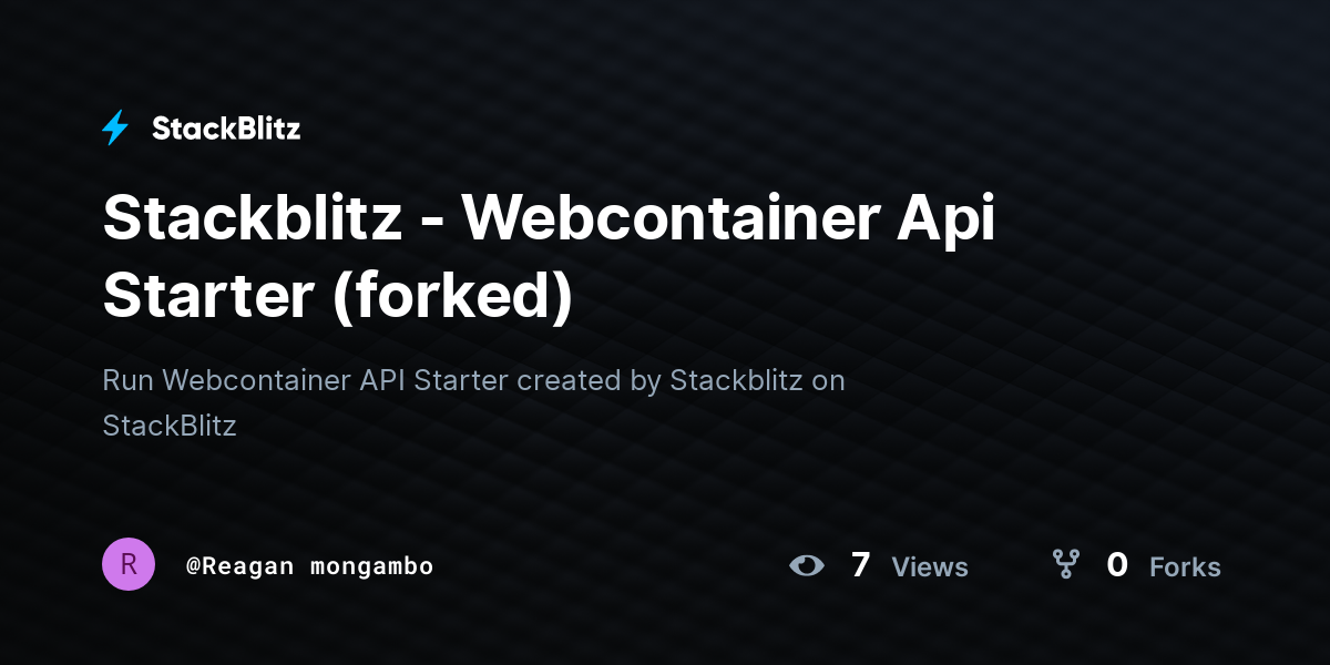 Stackblitz - Webcontainer Api Starter (forked) - StackBlitz