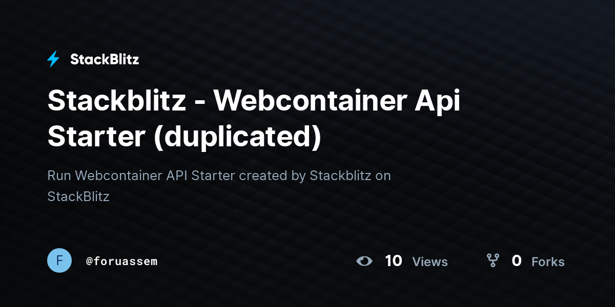 Stackblitz - Webcontainer Api Starter (duplicated) - StackBlitz
