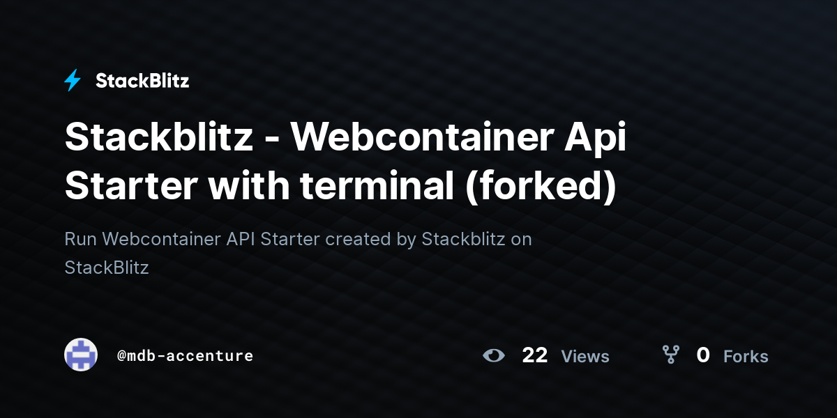 Stackblitz - Webcontainer Api Starter with terminal (forked) - StackBlitz