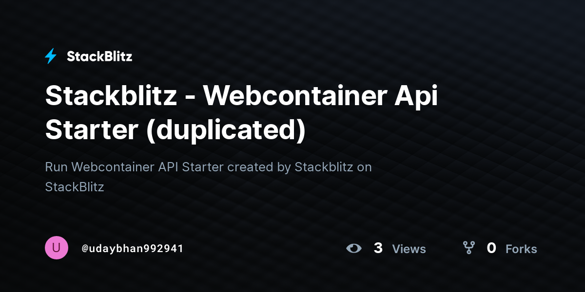 Stackblitz - Webcontainer Api Starter (duplicated) - StackBlitz