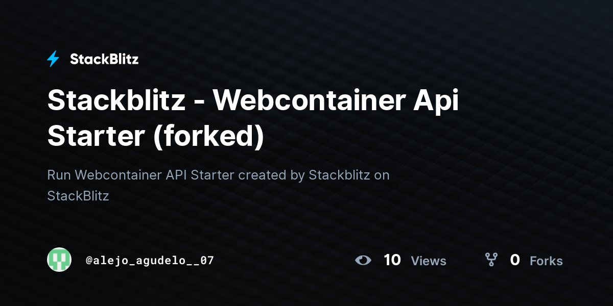 Stackblitz - Webcontainer Api Starter (forked) - StackBlitz