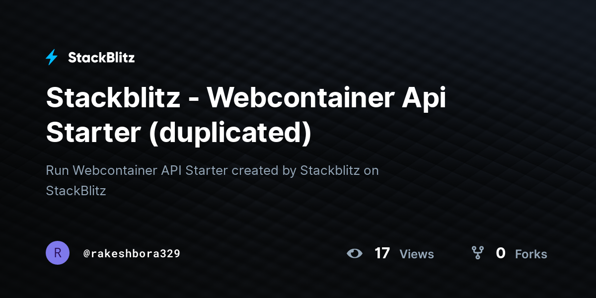 Stackblitz - Webcontainer Api Starter (duplicated) - StackBlitz