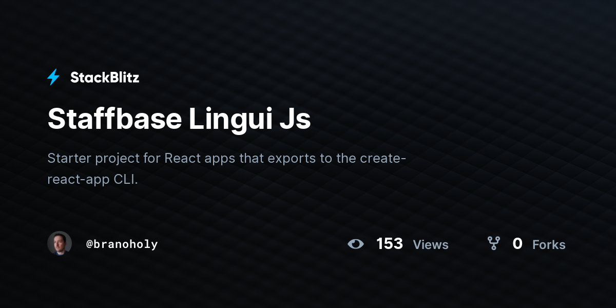Staffbase Lingui Js - StackBlitz