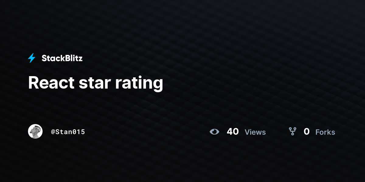 React star rating - StackBlitz
