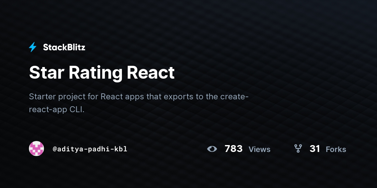 Star Rating React - StackBlitz