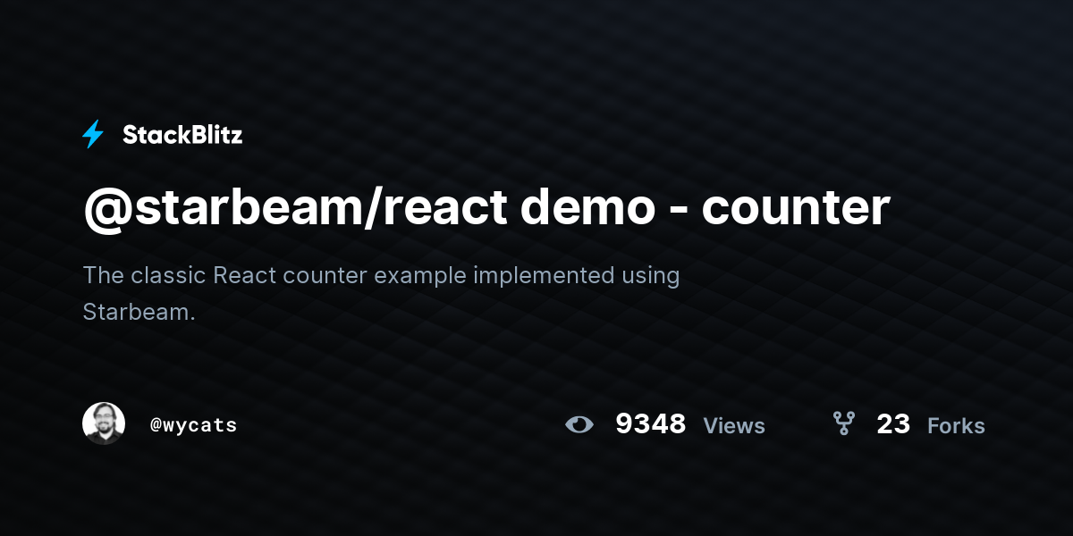 @starbeam/react demo - counter - StackBlitz