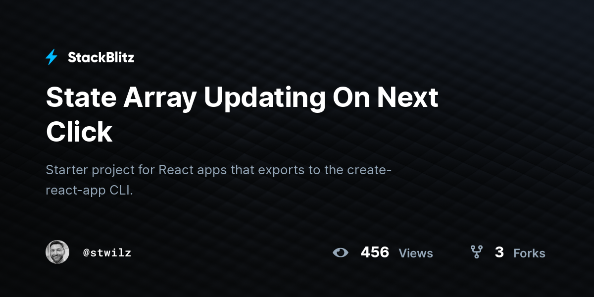 State Array Updating On Next Click - StackBlitz