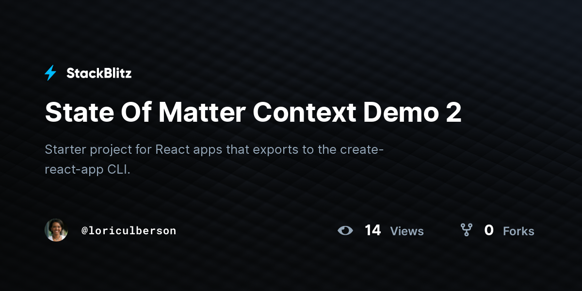 State Of Matter Context Demo 2 - StackBlitz