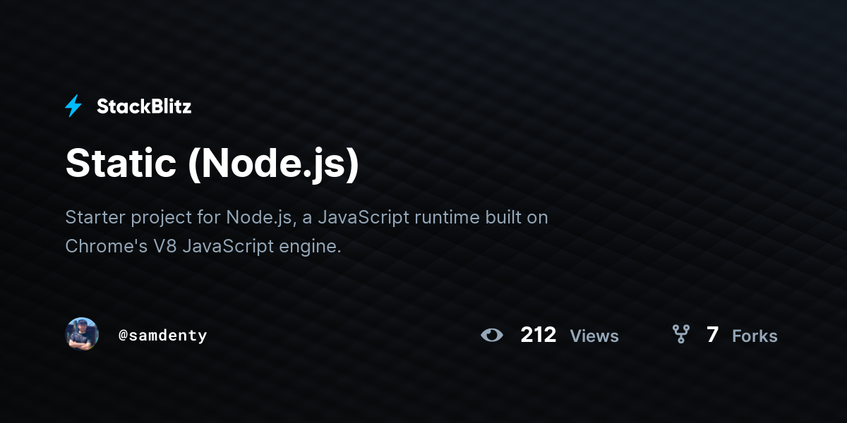 Static (Node.js) - StackBlitz