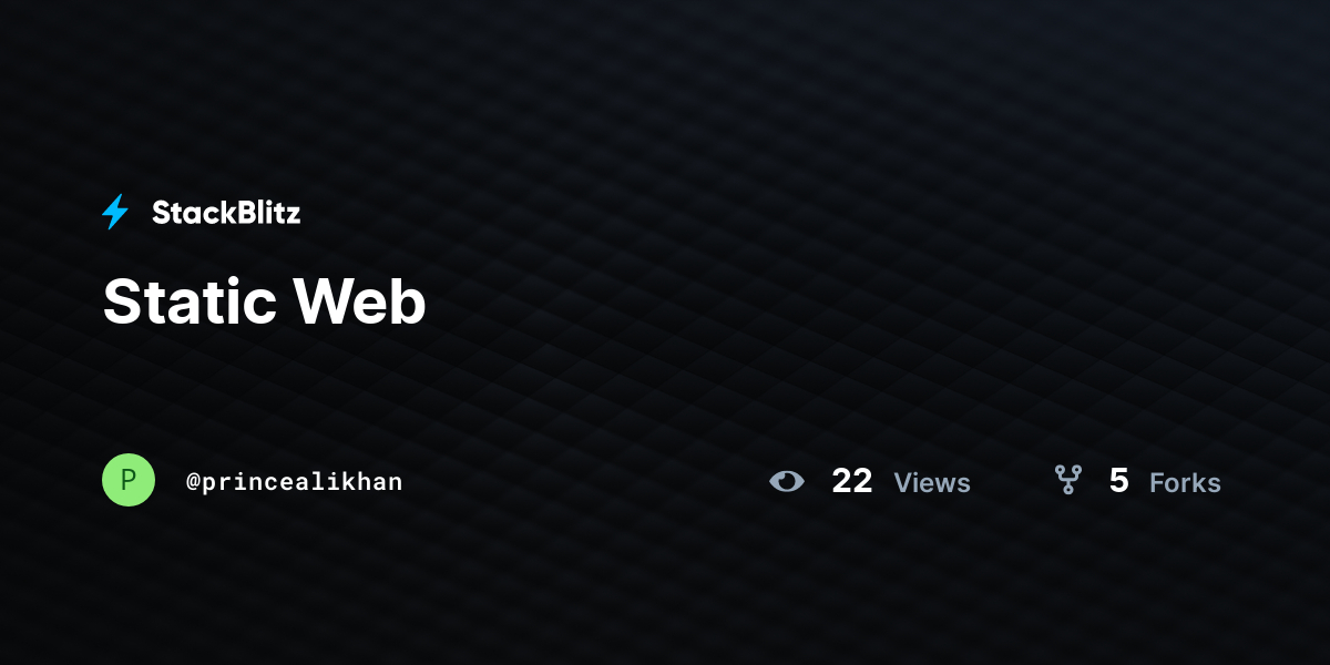 Static Web - StackBlitz