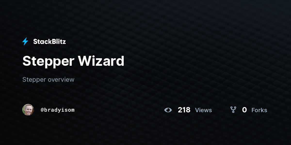 Stepper Wizard - StackBlitz