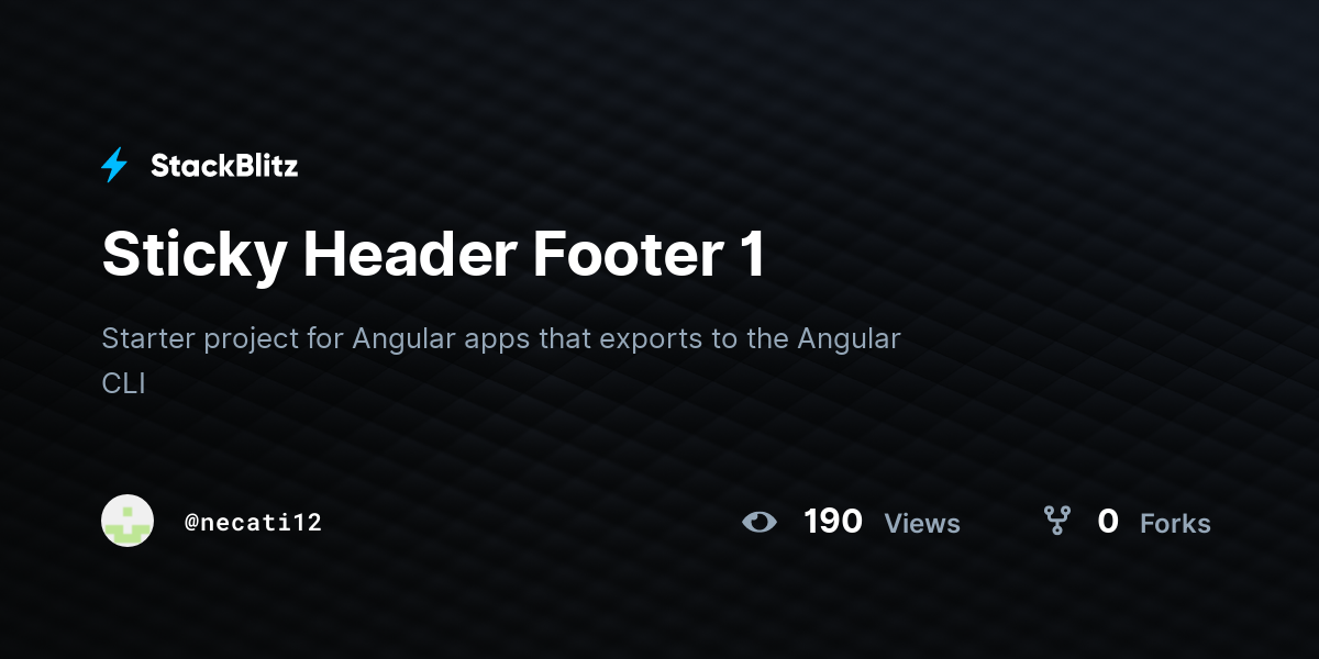 Sticky Header Footer 1 - StackBlitz