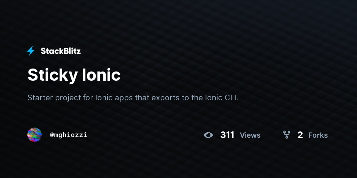 Sticky Ionic - StackBlitz Sticky Ionic - StackBlitz