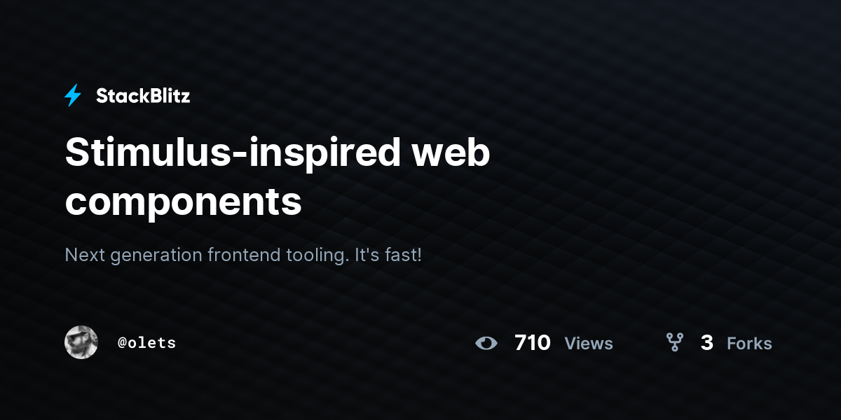 Stimulus-inspired web components - StackBlitz