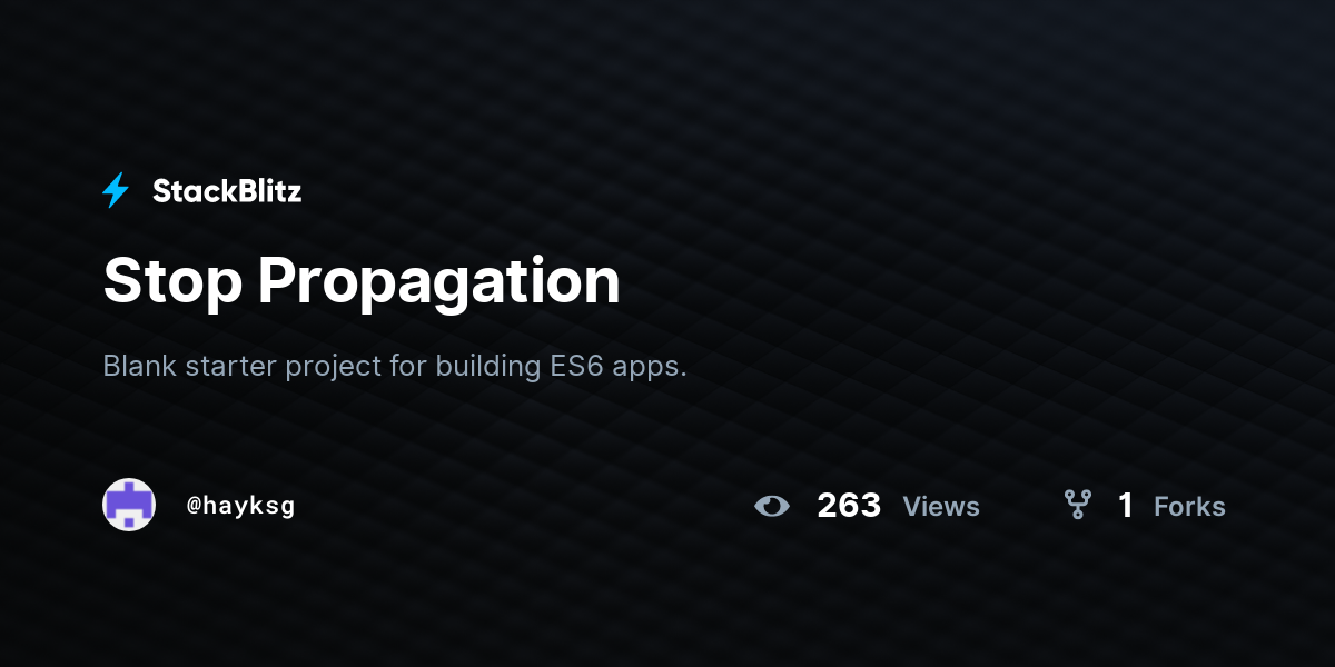 Stop Propagation Stackblitz