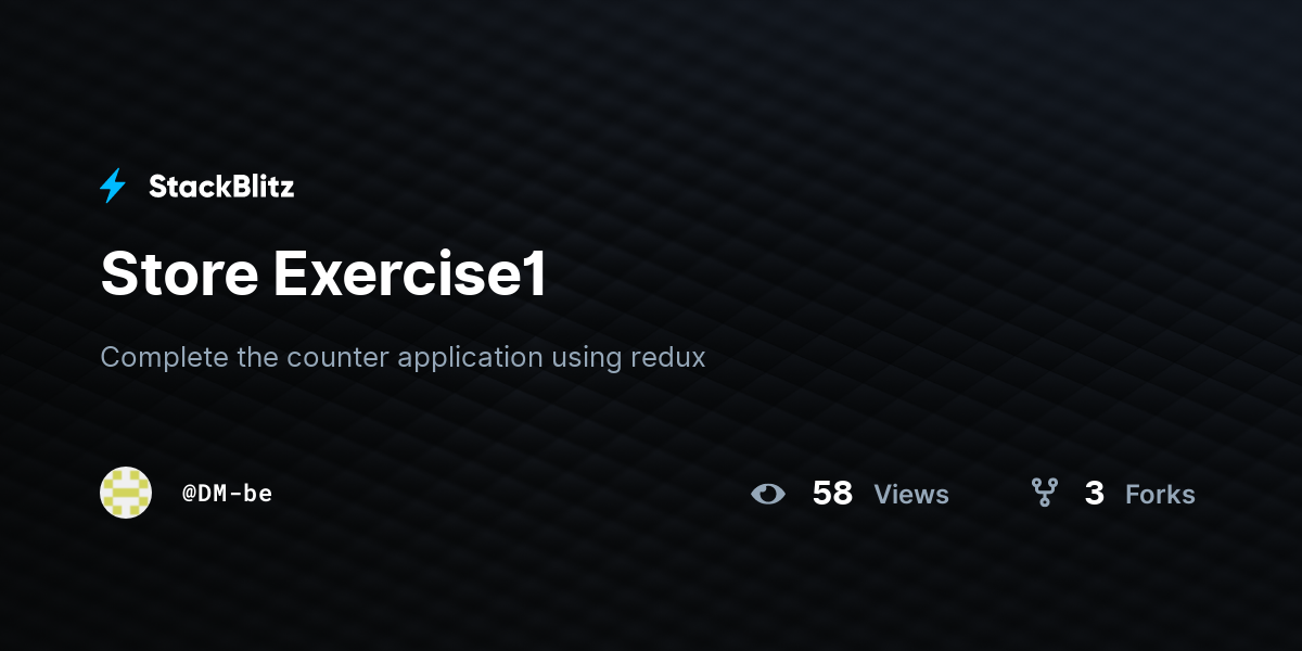 Store Exercise1 - StackBlitz