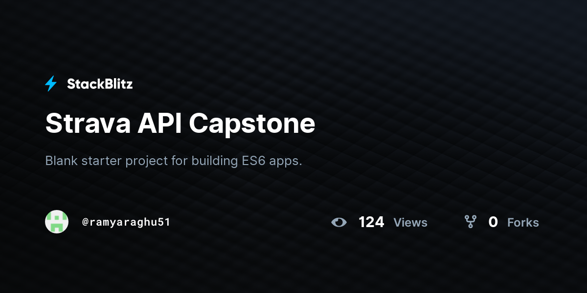 Strava API Capstone - StackBlitz