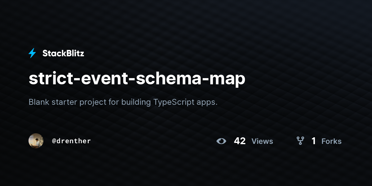 Strict Event Schema Map Stackblitz