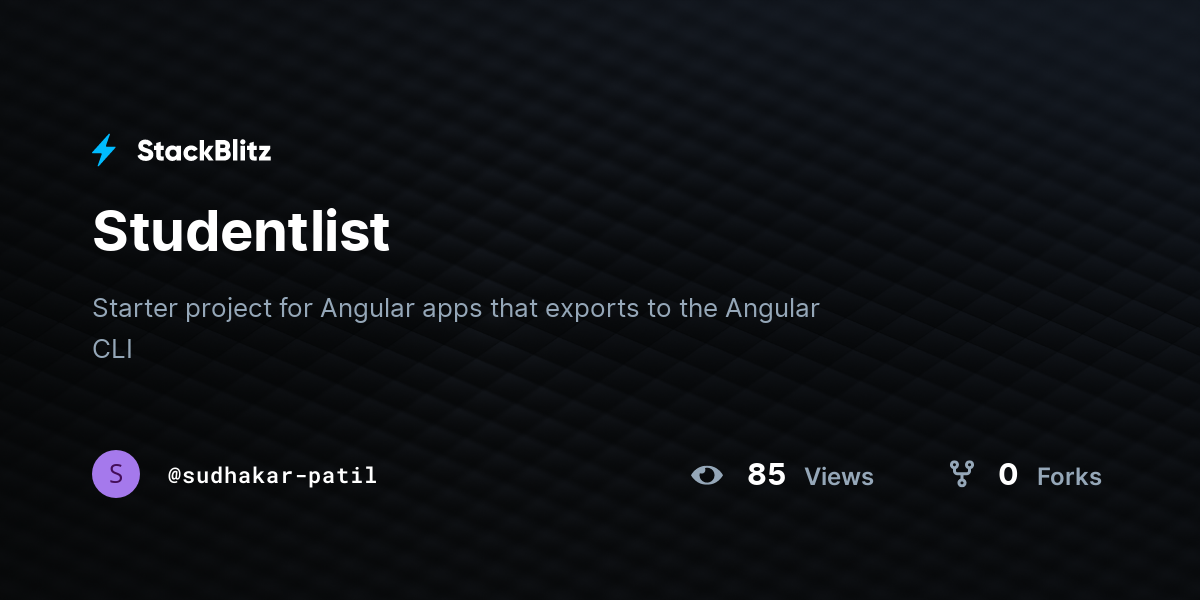 Studentlist Stackblitz