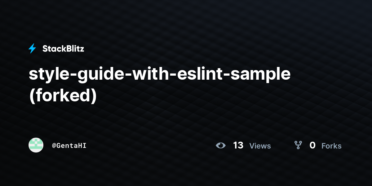 style-guide-with-eslint-sample (forked) - StackBlitz