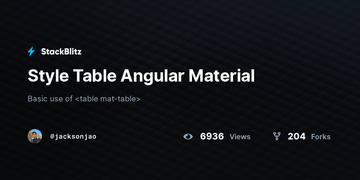 Style Table Angular Material - StackBlitz Style Table Angular Material - StackBlitz