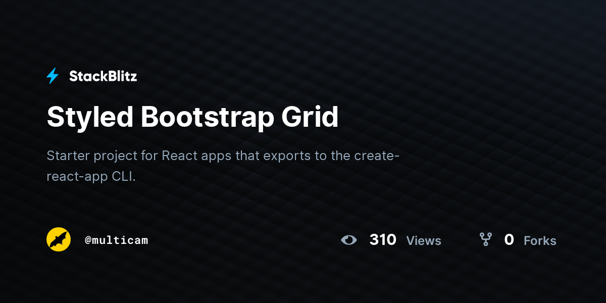Styled Bootstrap Grid - StackBlitz