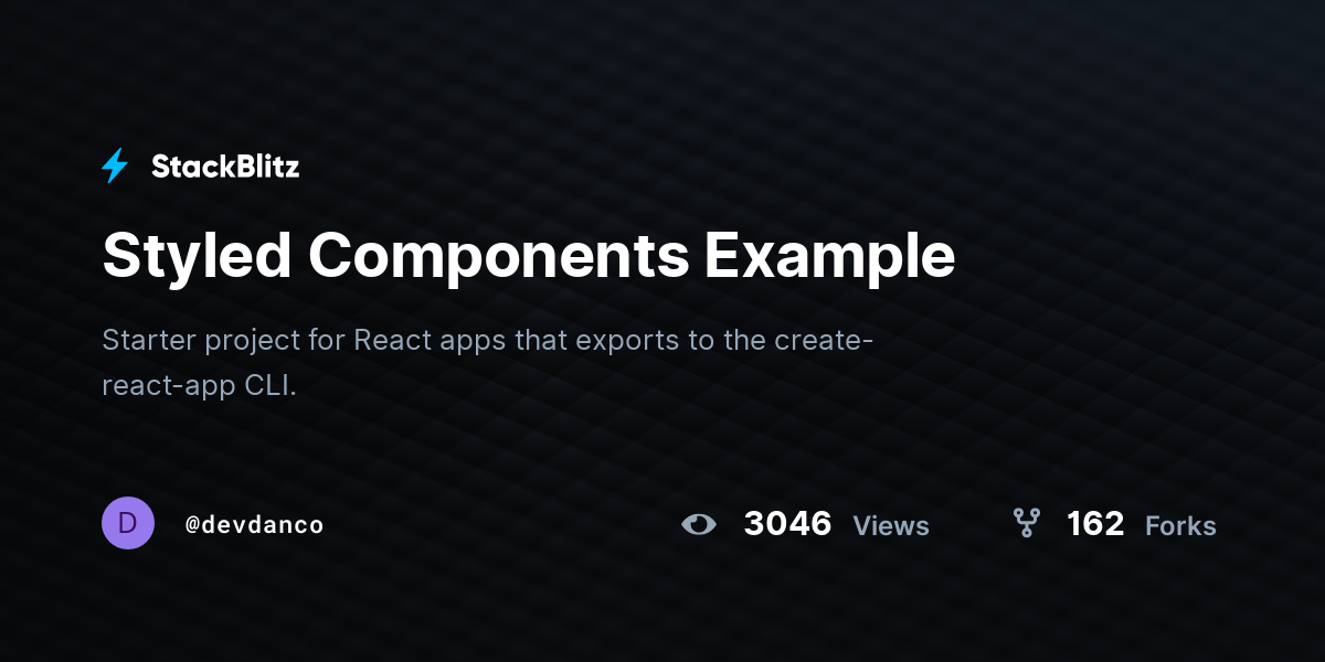 Styled Components Example Stackblitz